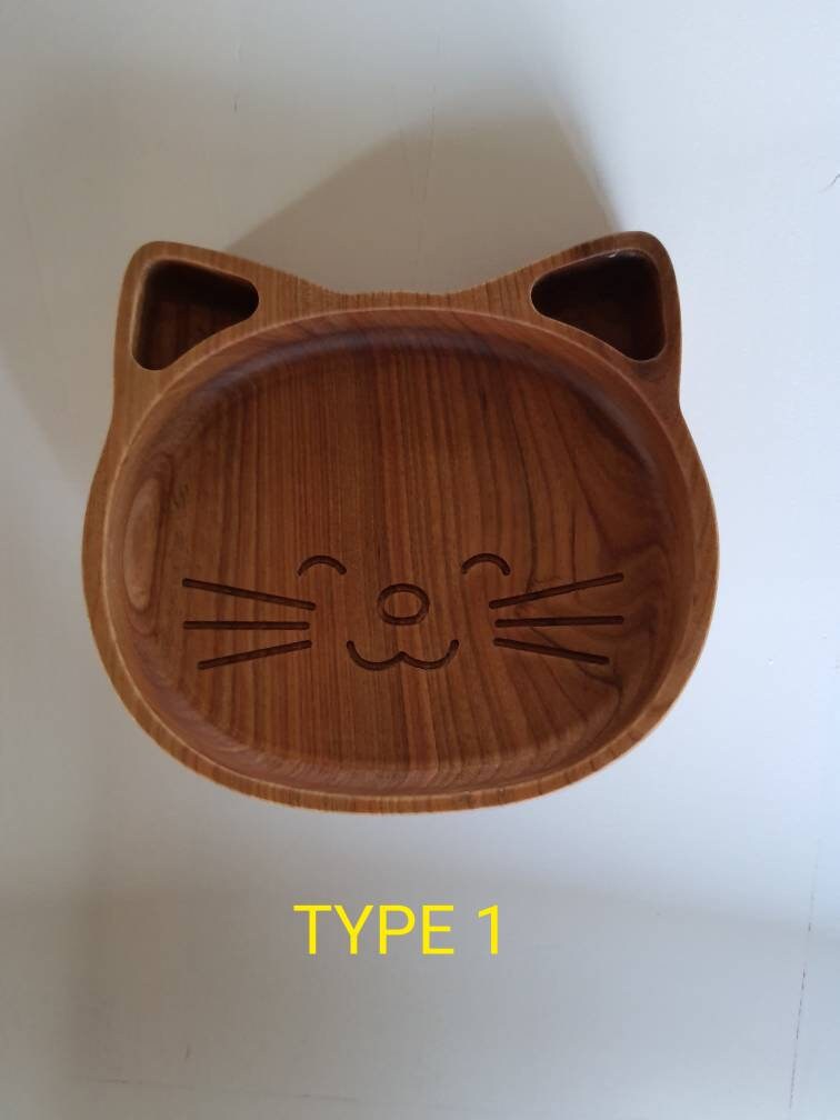 Kid's Cat Wooden Plate - Etsy