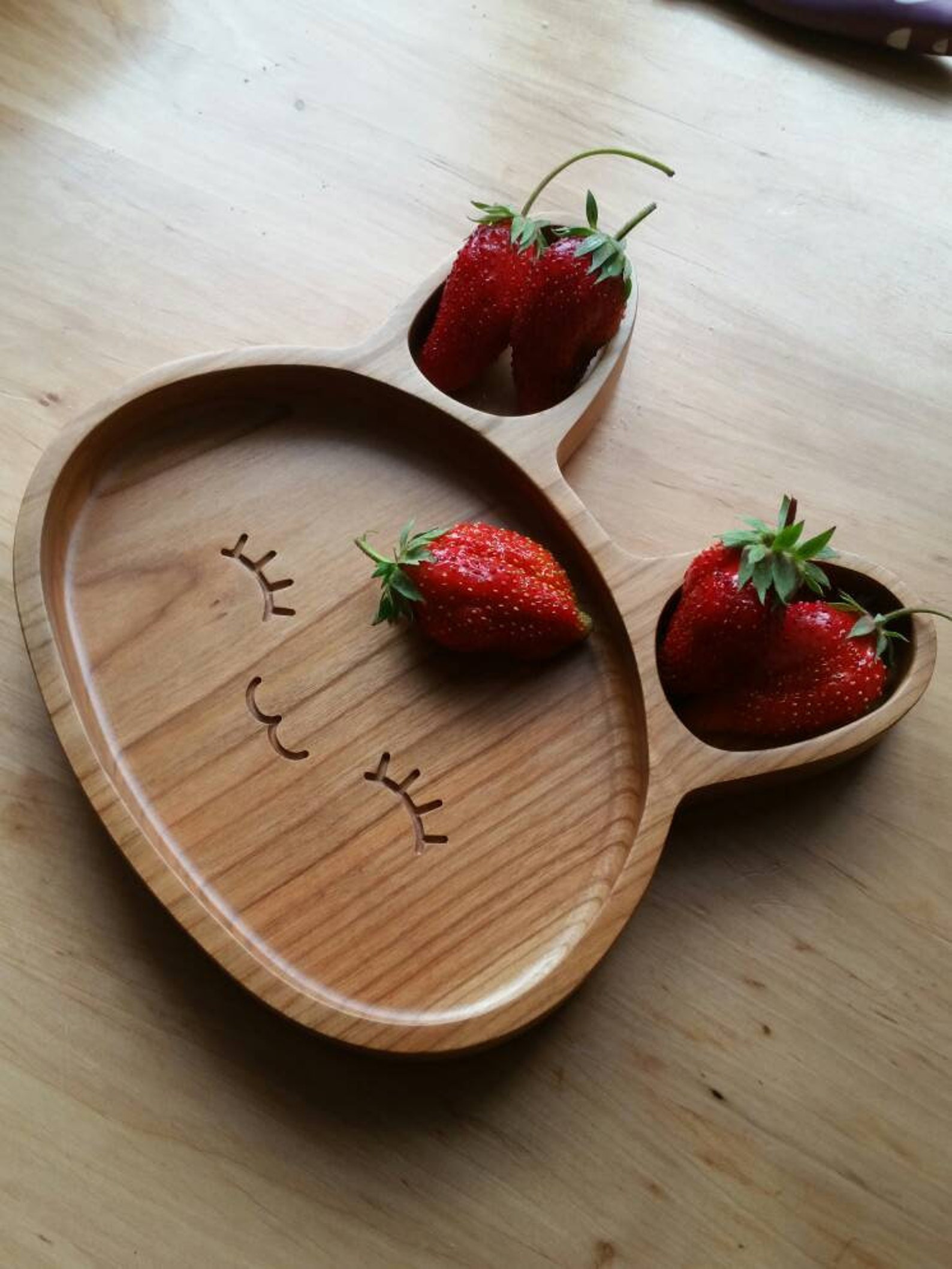 Wooden Rabbit Kids Plate Wooden Bunny Plate - Etsy