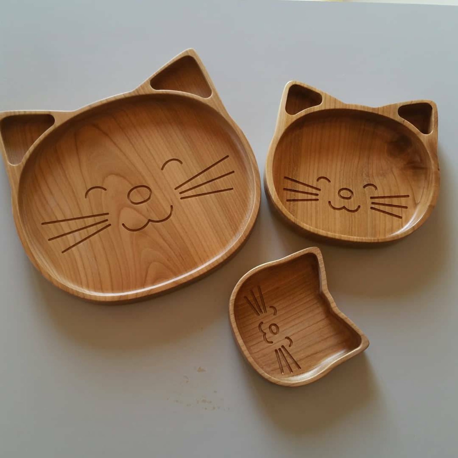 Kid's Cat Wooden Plate - Etsy