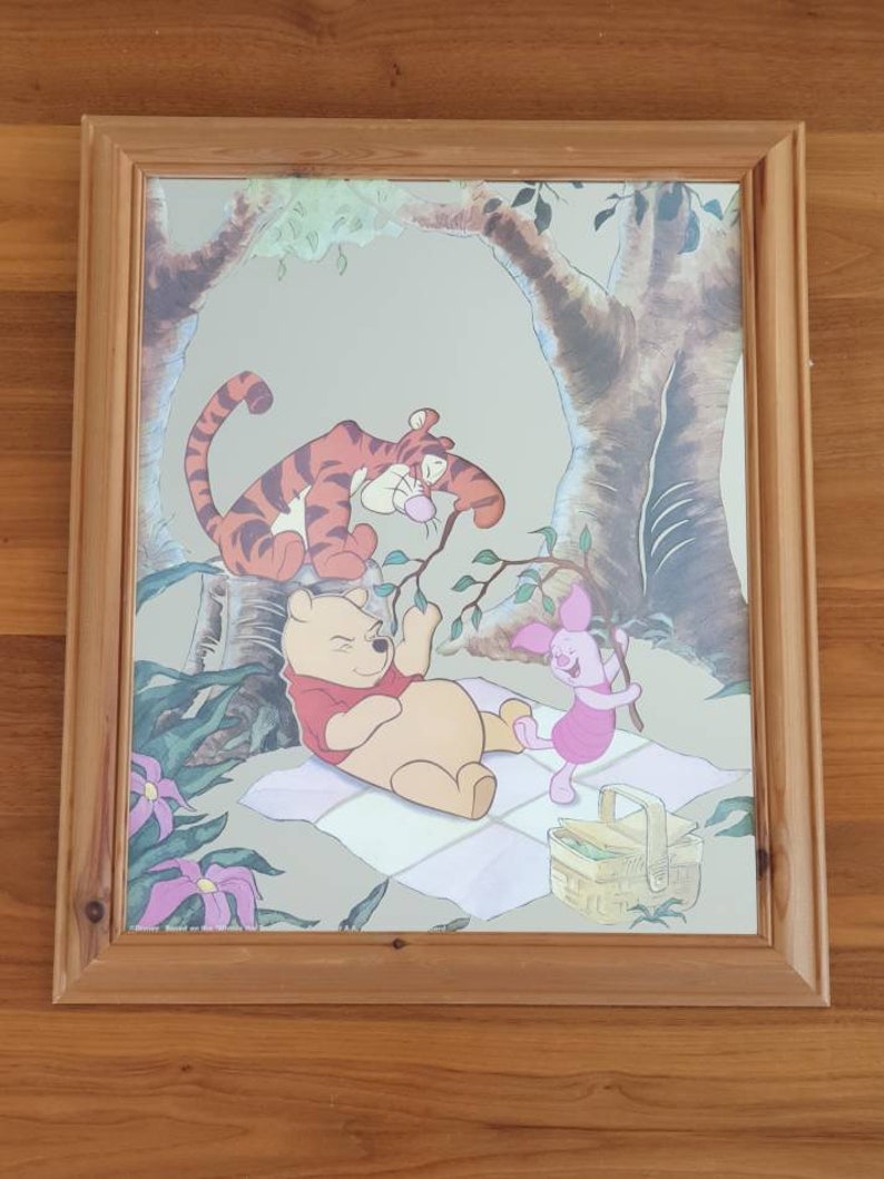Winnie the Pooh Disney Mirror, Pooh Tigger and Piglet Having Picnic in ...