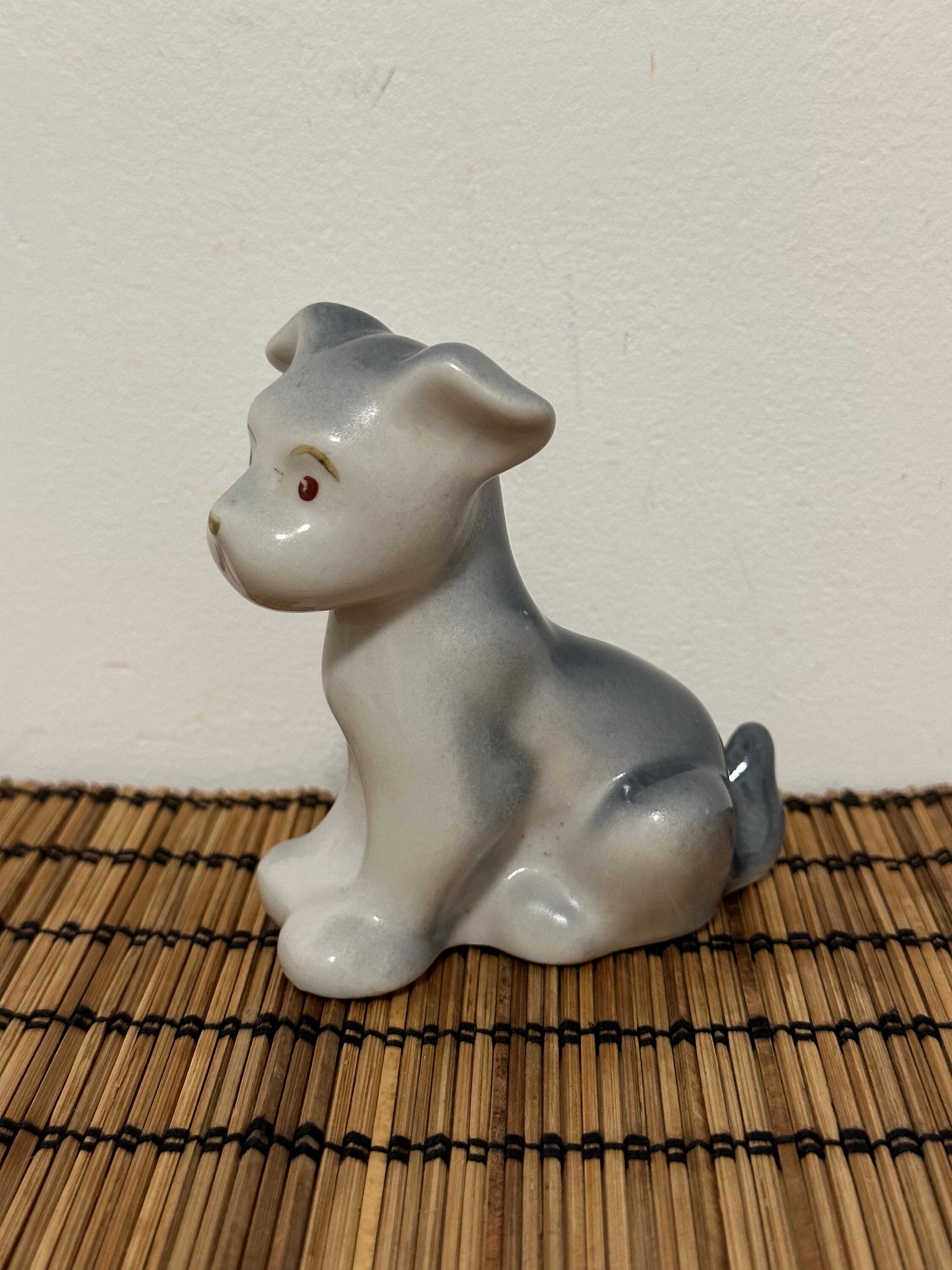 Vintage Blue Dog Figurine - Etsy