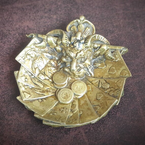 Brass Devil Face Trinket Dish Vintage Solid Brass Demon Face | Etsy