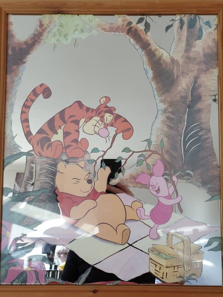 Winnie the Pooh Disney Mirror Pooh Tigger and Piglet Having - Etsy