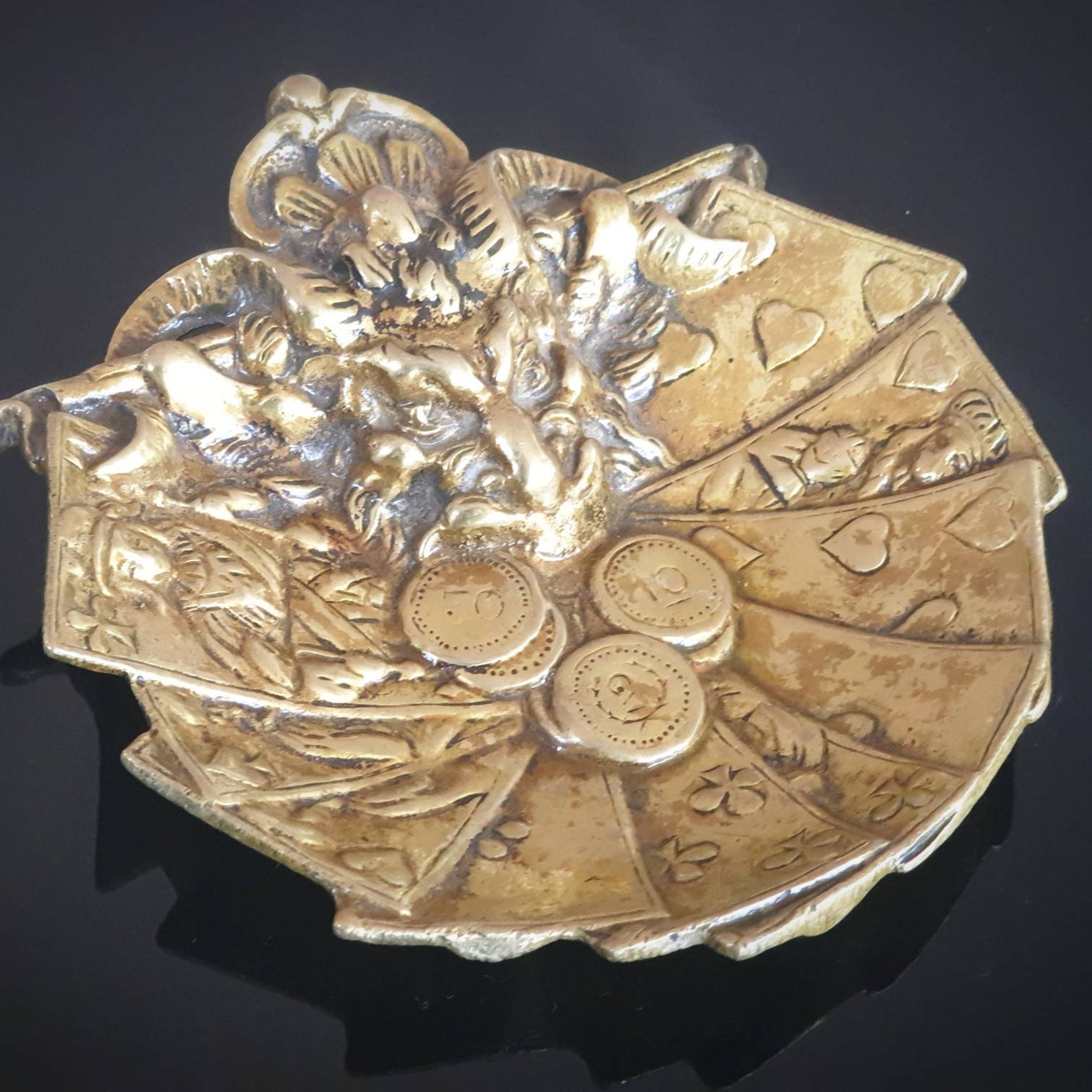 Brass Devil Face Trinket Dish, Vintage Solid Brass Demon Face and ...