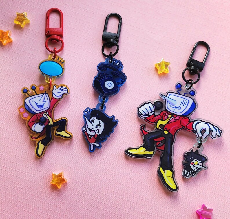 Deltarune Inspired Tenna and Spamton Linked Keychains - Etsy UK
