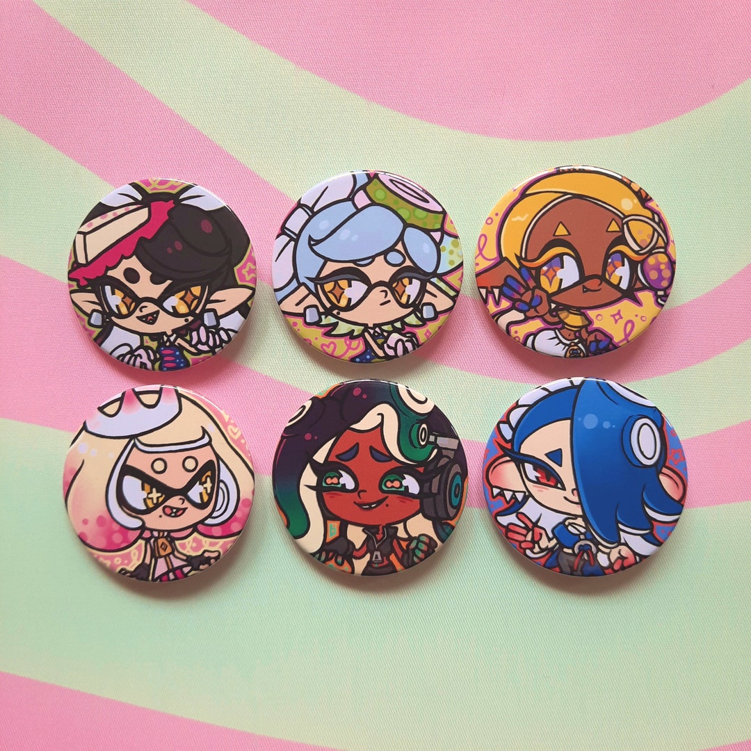 Splatoon Button Pin Badges Deep Cut / Squid Sisters / off the Hook - Etsy