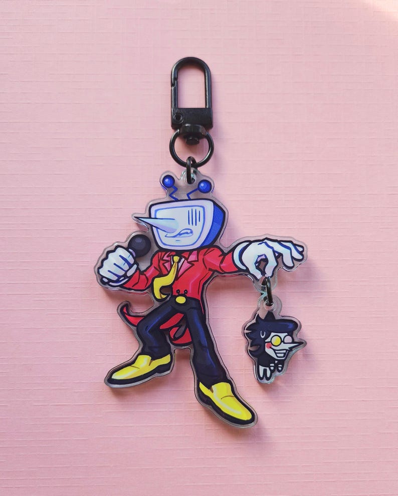Deltarune Inspired Tenna and Spamton Linked Keychains - Etsy UK