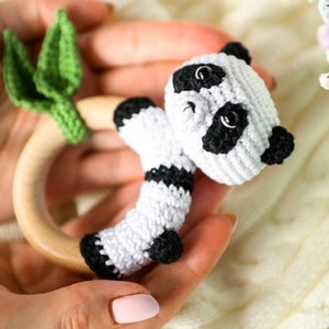 Crochet Rattle Pattern, Panda Bear Teether Tutorial, Diy Baby Teether ...