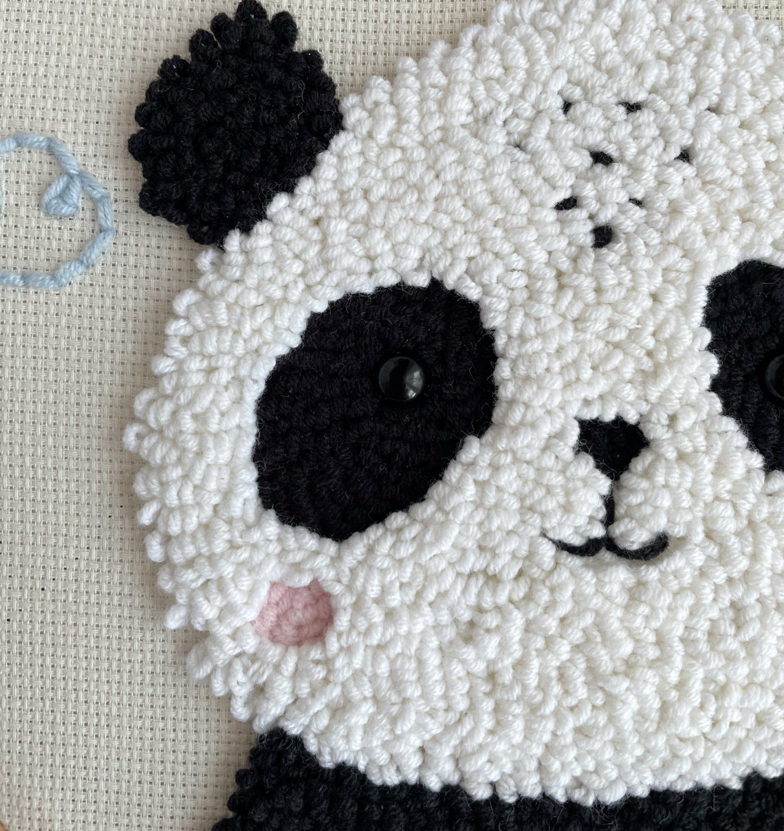 Punch Needle Pattern Panda Wall Hanging Tutorial Diy Nursery - Etsy