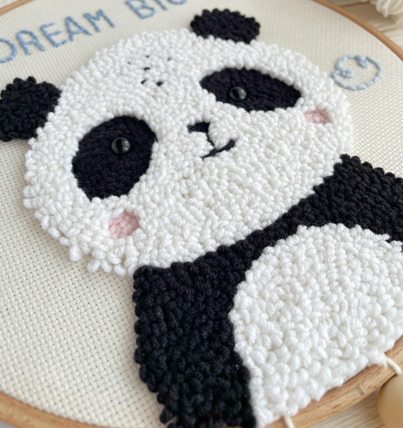 Punch Needle Pattern, Panda Wall Hanging Tutorial, Diy Nursery Decor ...