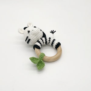 Crochet rattle pattern Zebra teether tutorial Diy baby | Etsy