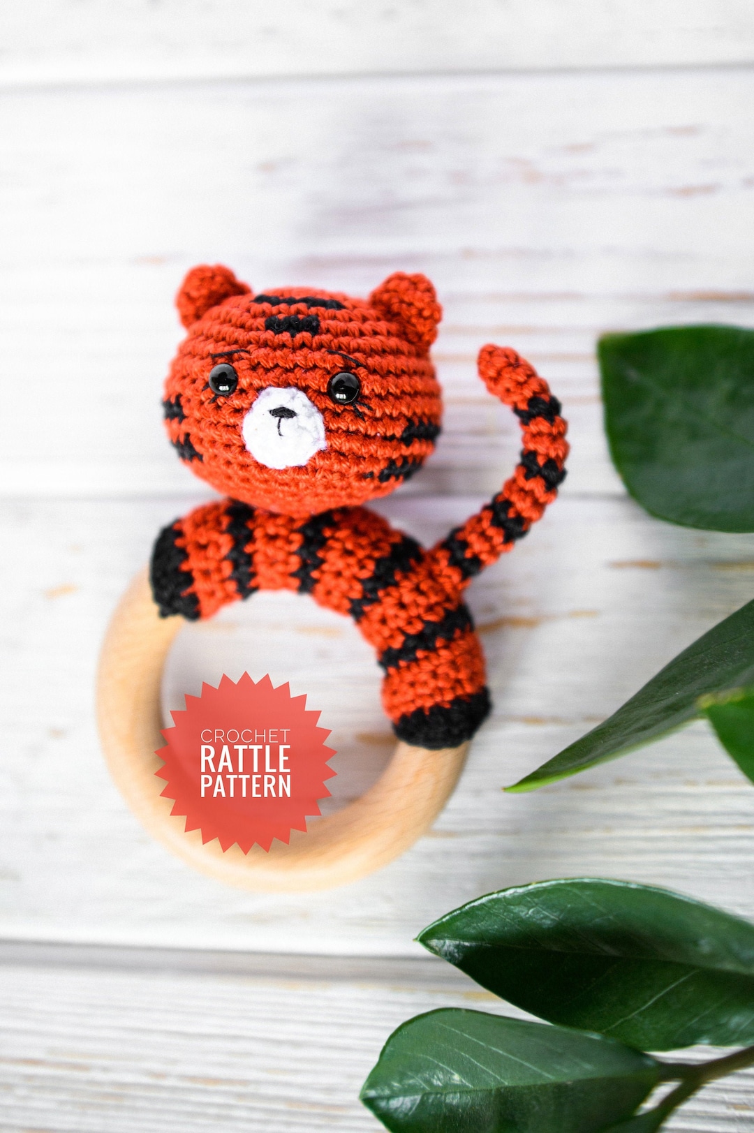 Crochet Rattle Pattern, Tiger Teether Tutorial, Diy Baby Teether Ring ...