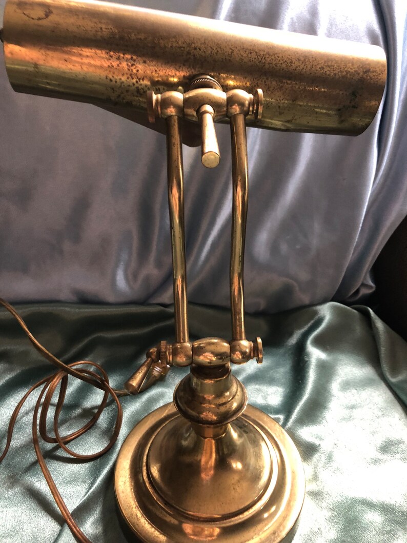 Mid Century Modern Brass Lamp Desk - Etsy