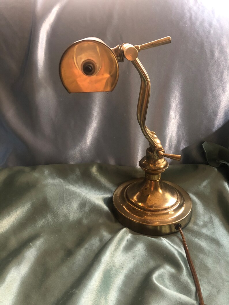 Mid Century Modern Brass Lamp Desk - Etsy