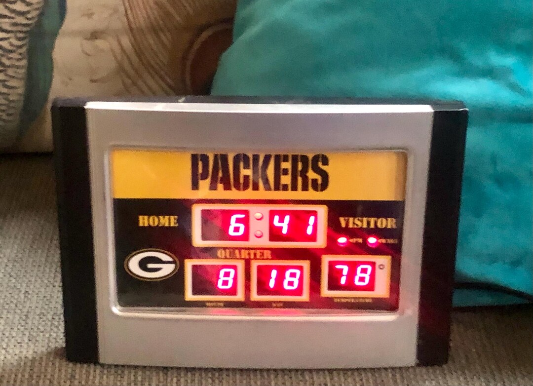Green Bay Packers Alarm Clock With Month, Day and Temperature - Etsy