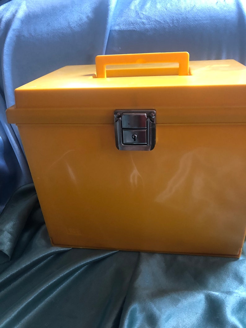 Vintage Mustard Yellow Locking File Box - Etsy