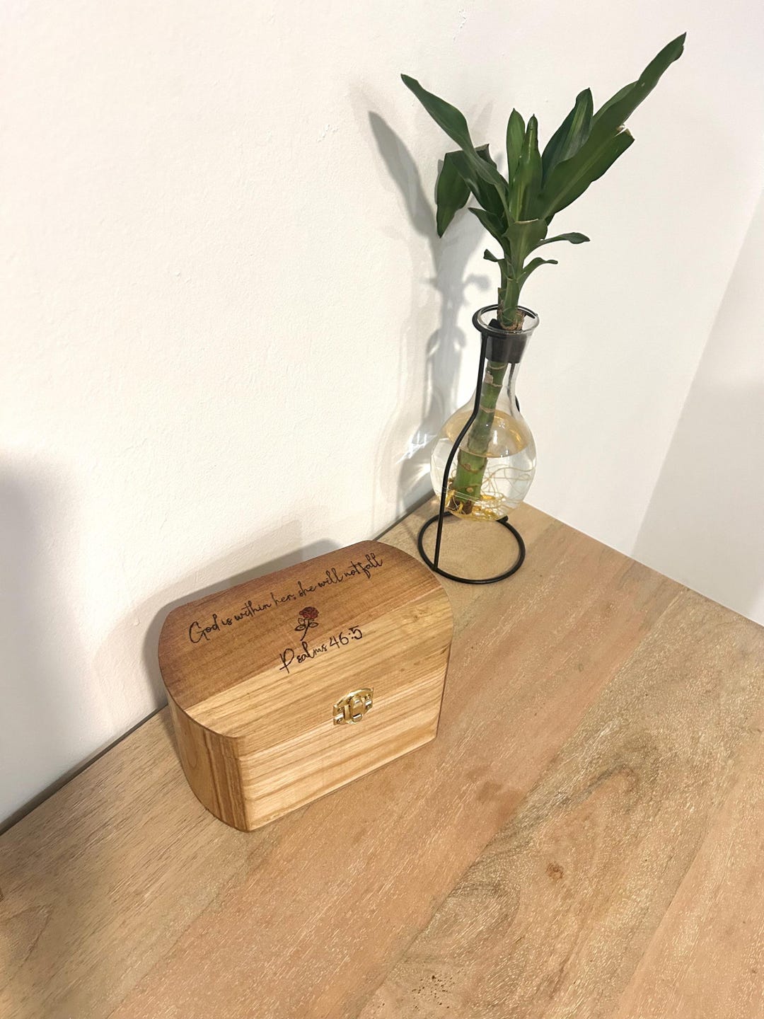 Handcrafted Wooden Keepsake Box - Personalized Gift With Bible Verse ...