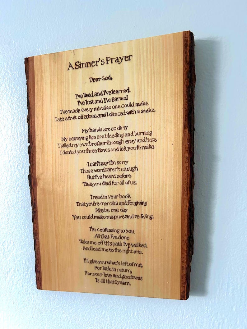 Customizable Wood Burned Poem Wall Art - Rustic Christian Decor for ...