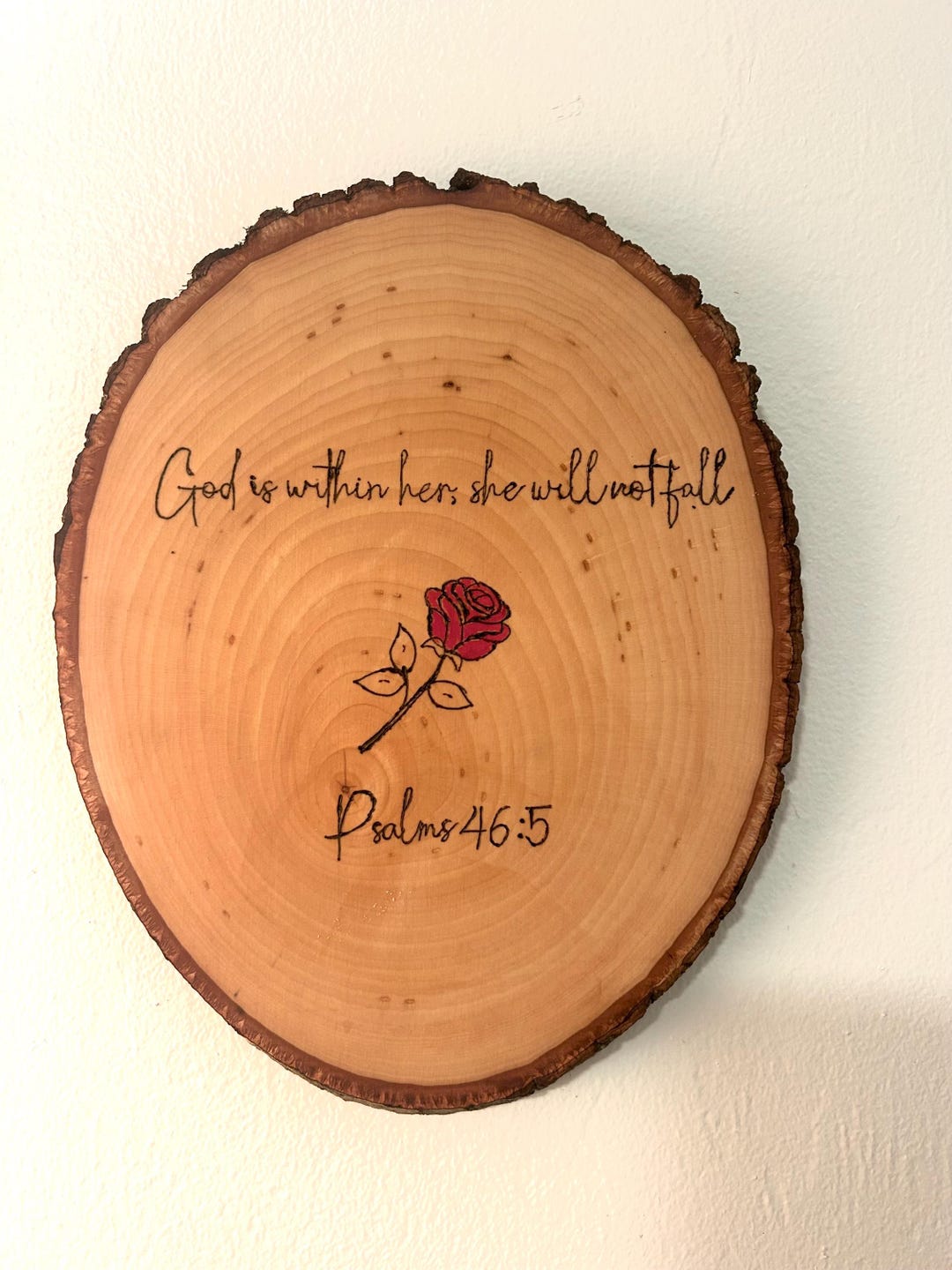 Customizable Wood Burned Bible Verse Wall Art - Rustic Home Decor ...