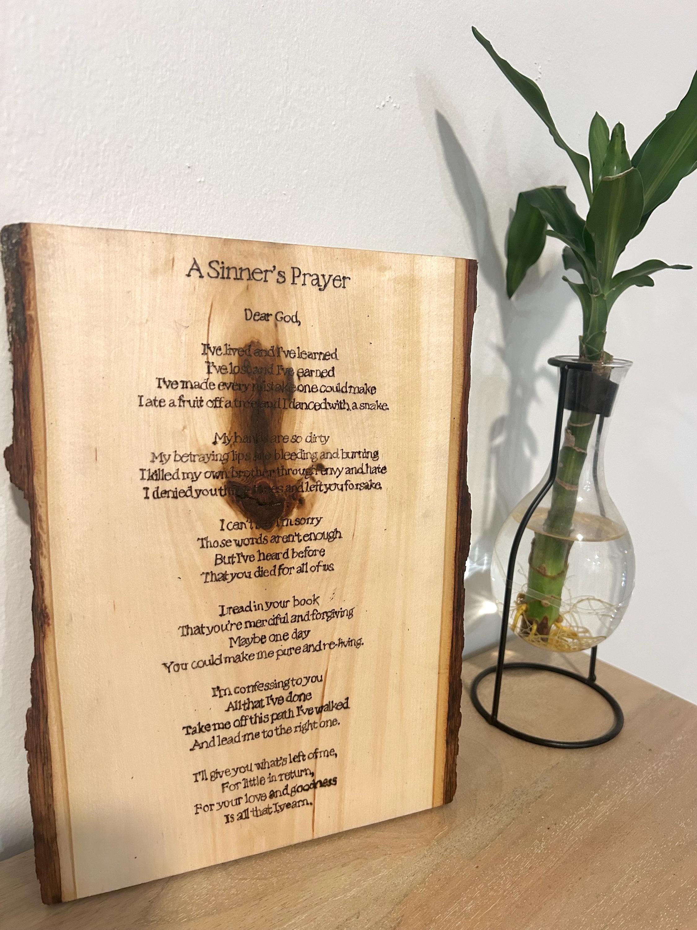 Customizable Wood Burned Poem Wall Art - Rustic Christian Decor for ...