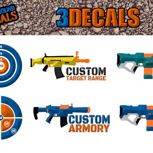 3D SMG Foam Dart Gun With Name - Personalized Full Color Printed Wall ...