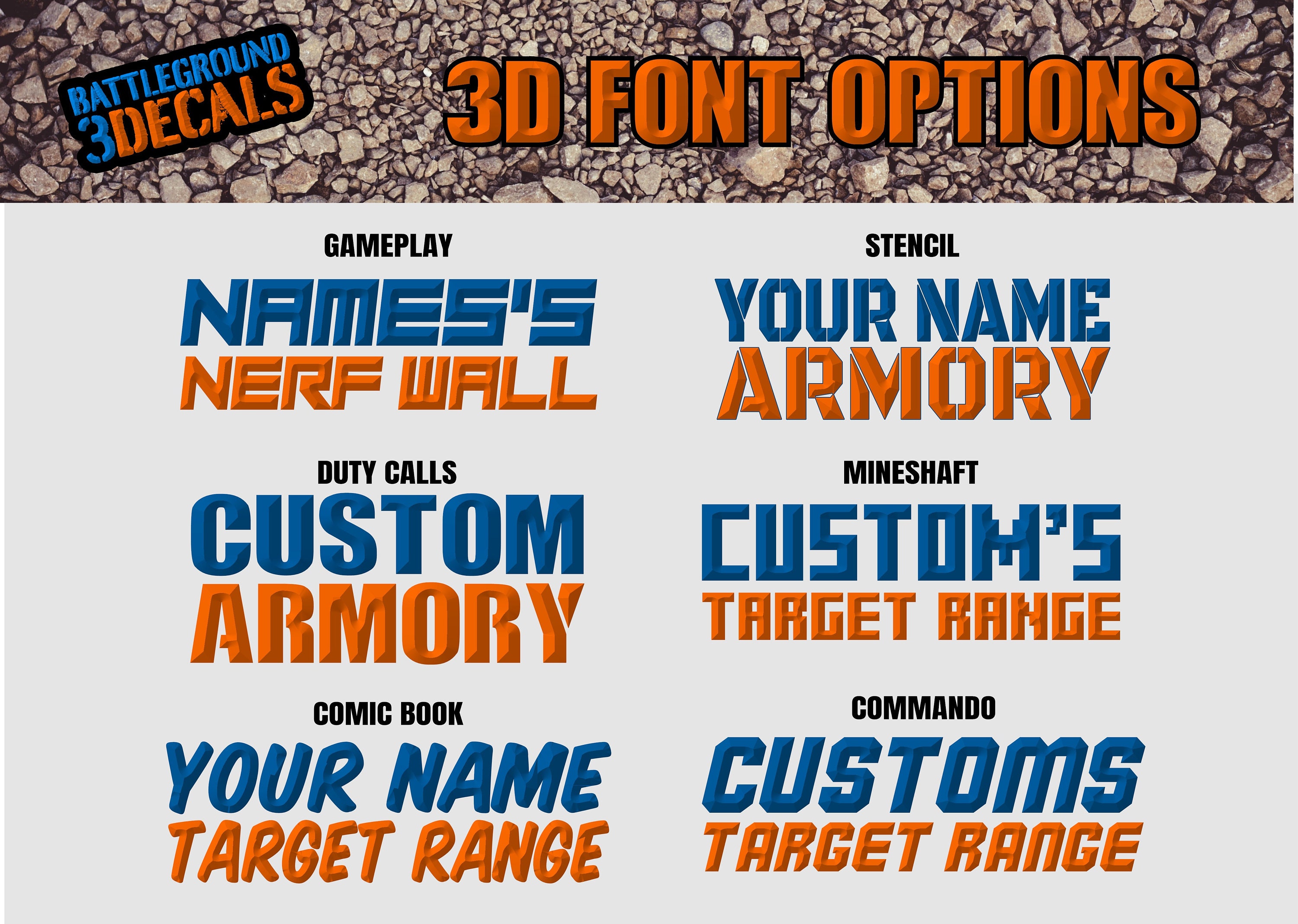 3D SMG Mk3 With Name Personalized Battleground 3decal Full Color ...