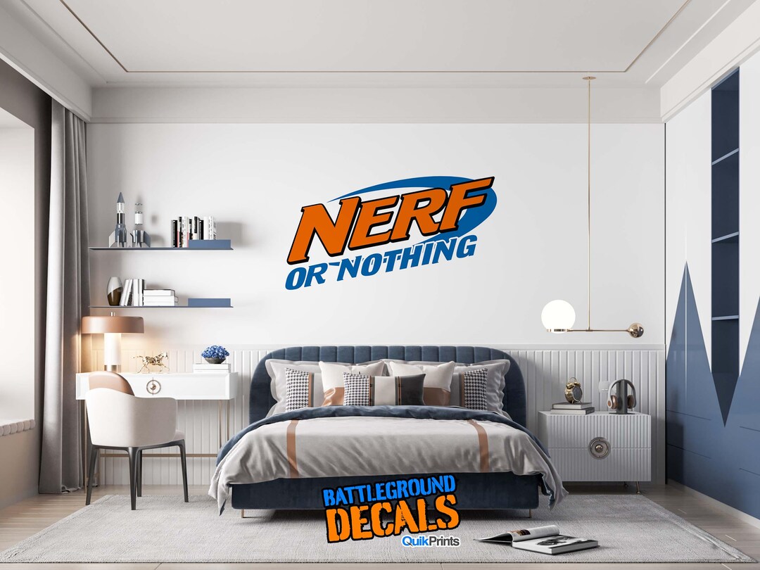 Nerf or Nothing Wall Decal - Full Color Digital Wall Graphics - Etsy