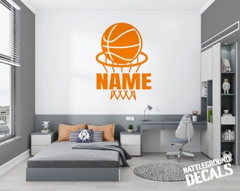 Custom Basketball Court Wall Decal Personalized Kids Name Sports ...
