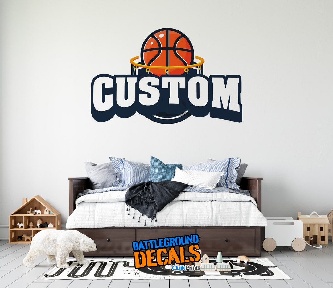 Personalized Basketball Wall Graphic - Custom Colors - Etsy
