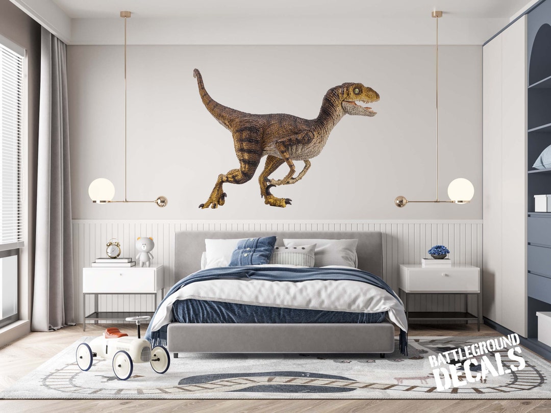 Raptor - Dinosaur Full Color Printed Wall Graphics - Velociraptor - Etsy