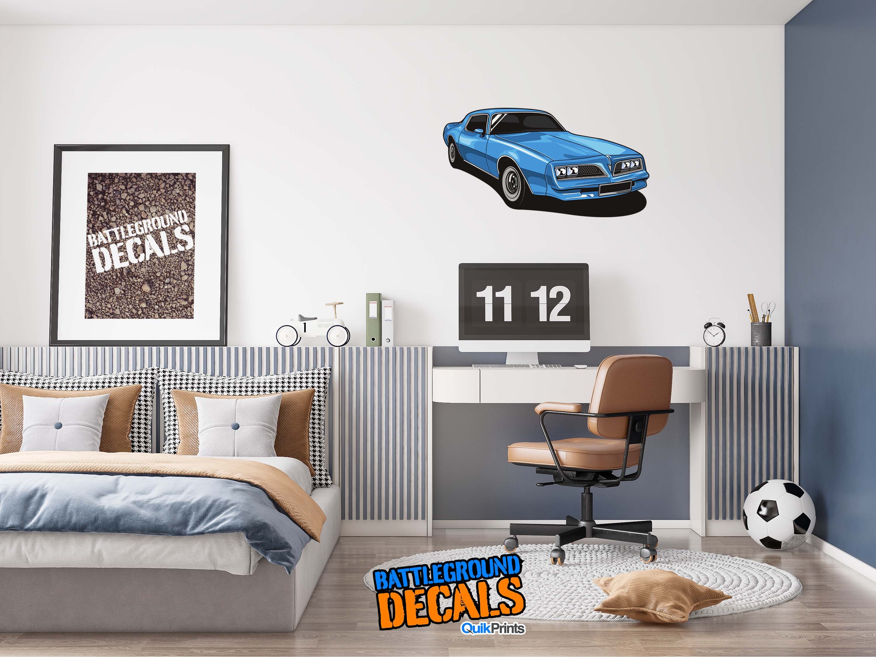 Blue Trans Am Wall Decal - Full Color Printed Wall Graphics - Etsy