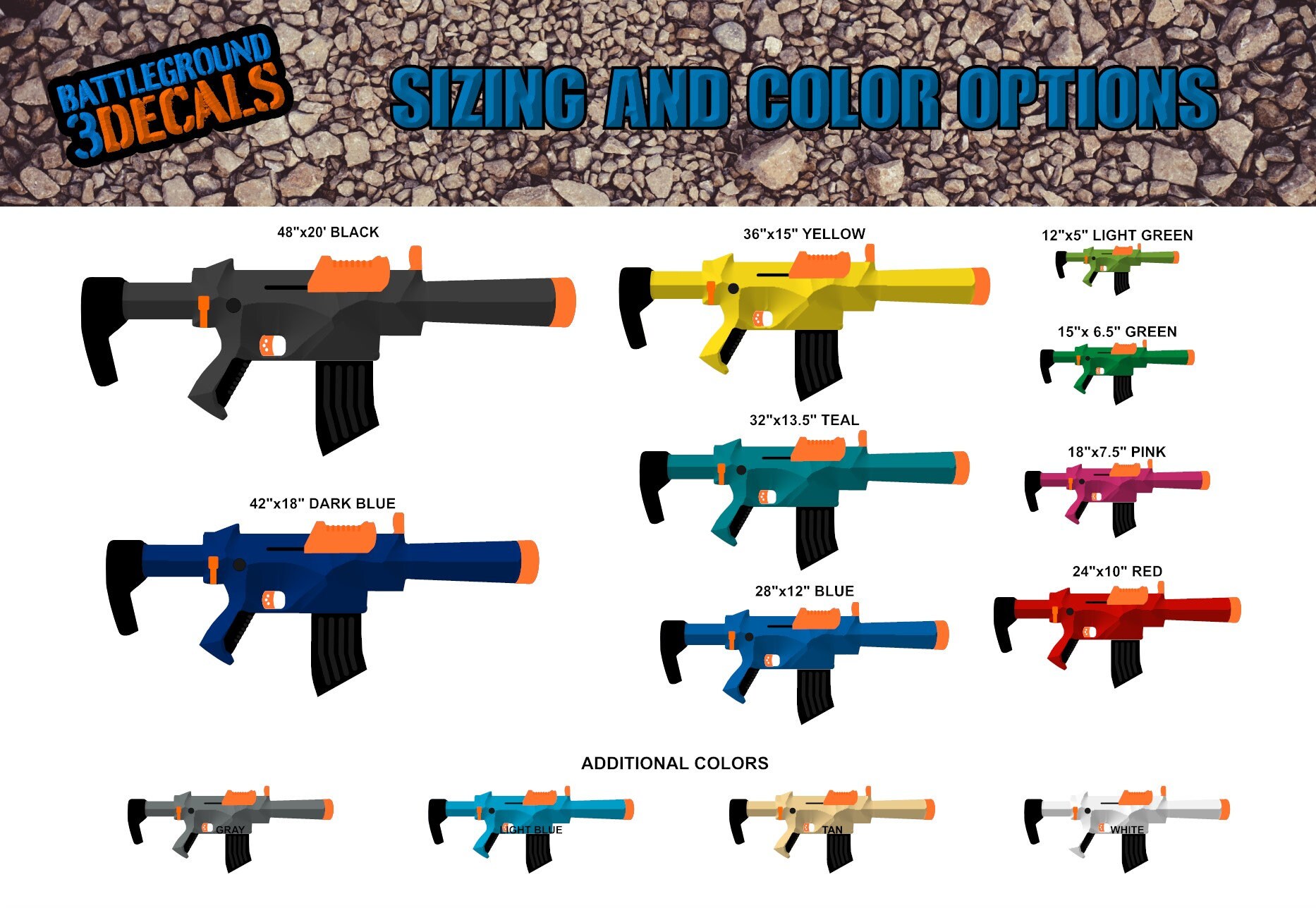 3D SMG Mk3 With Name Personalized Battleground 3decal Full Color ...