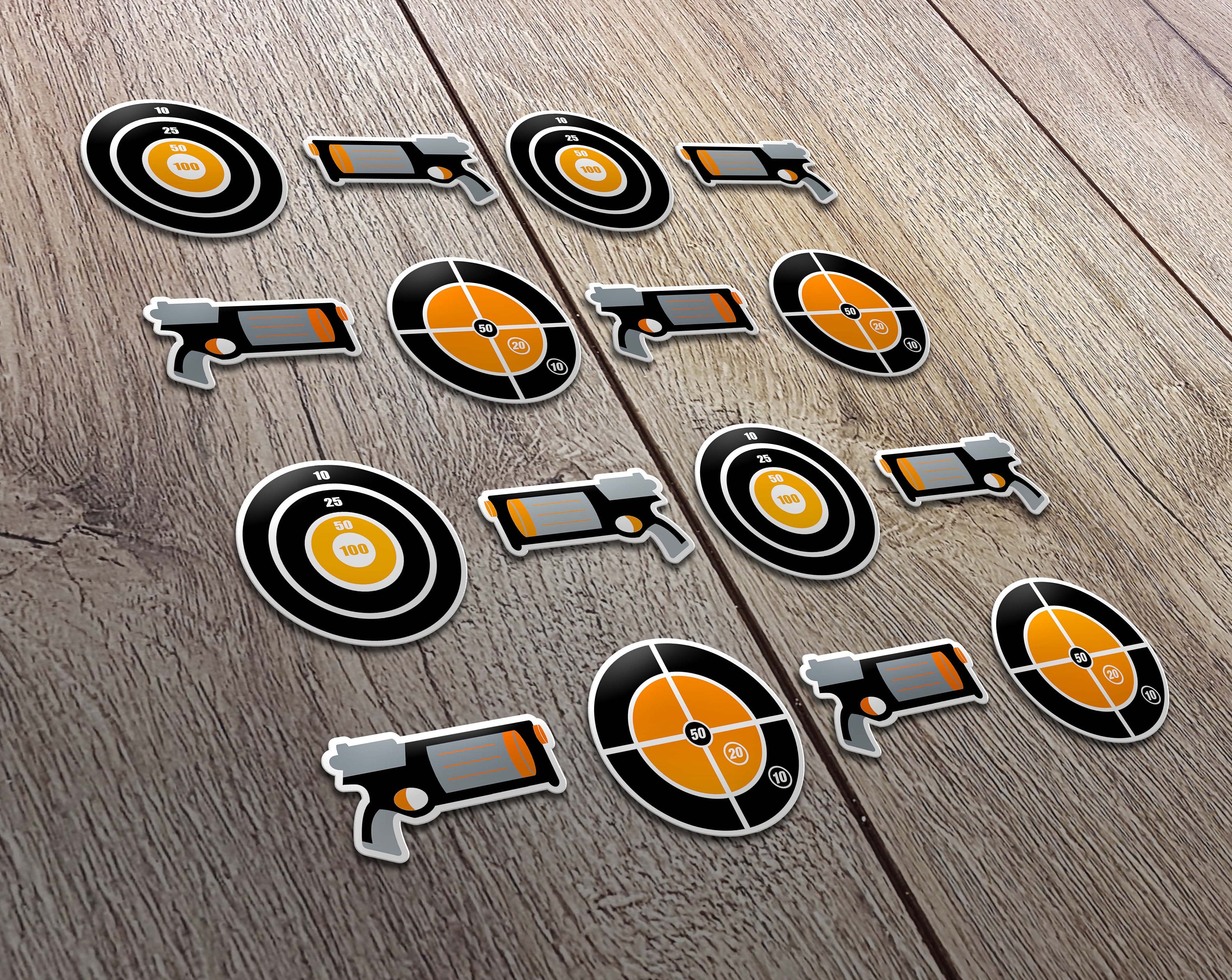 Foam Dart Sticker Pack Targets and Guns 16 3 Stickers - Etsy