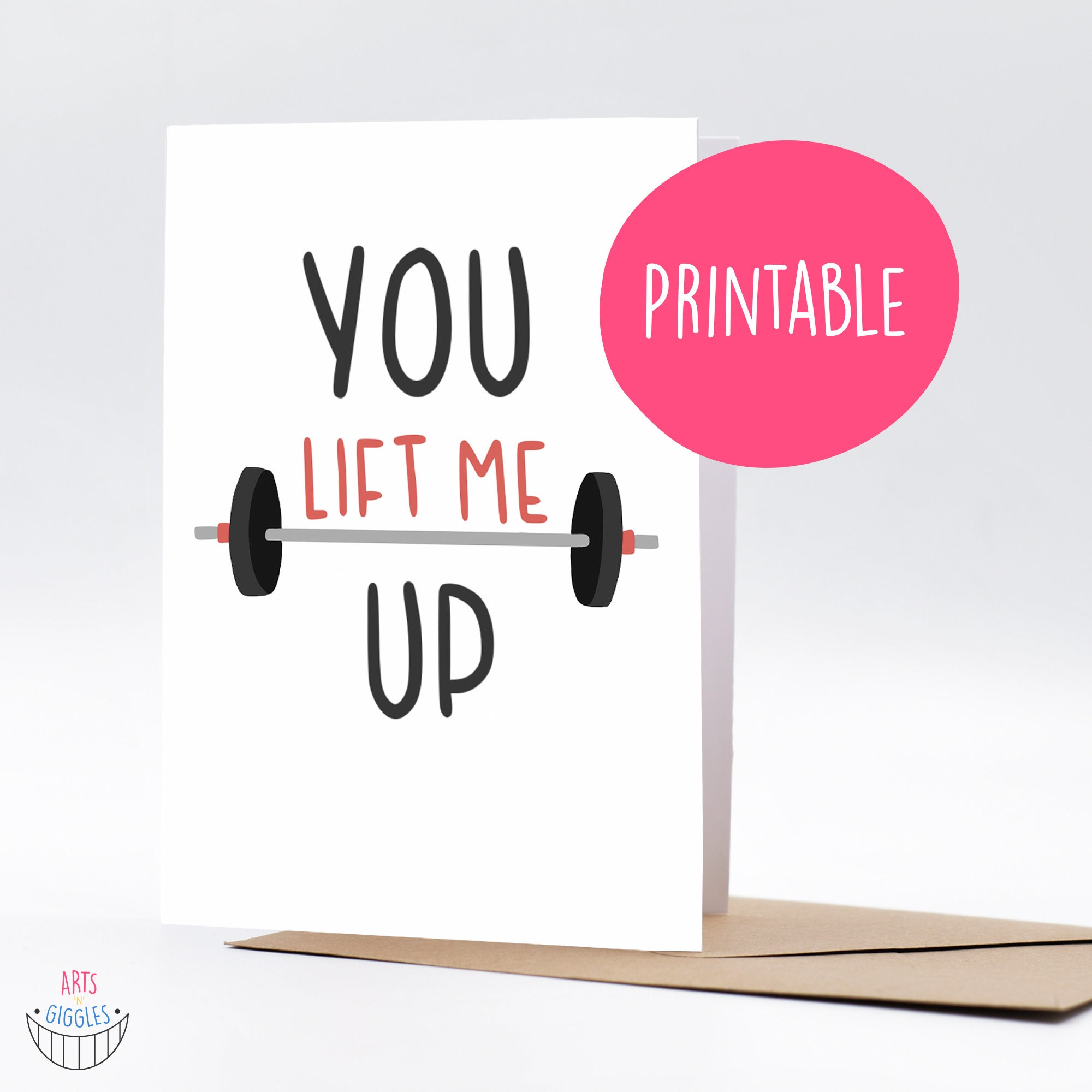 YOU LIFT ME up Cute Greeting Card Feel Good Card for Fitness - Etsy UK