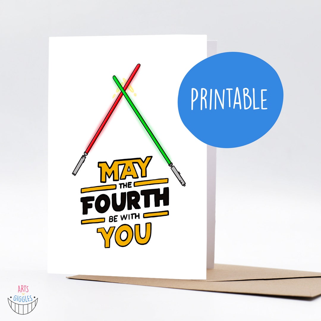 Star Wars May the 4th Card: Lightsaber Jedi (digital Download) - Etsy UK