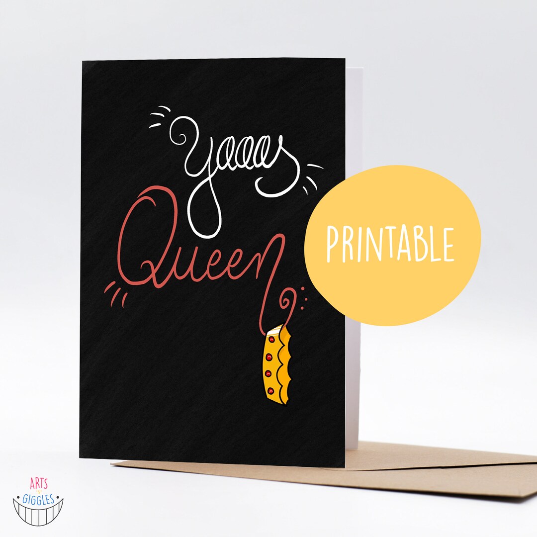 Yaaas Queen Greeting Card, Motivational Quote Card for Her - Etsy