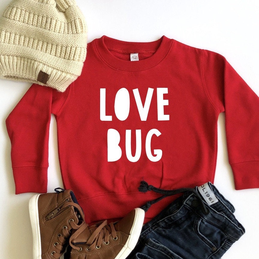 Love Bug Valentine's Day Sweatshirt Toddler Boy - Etsy