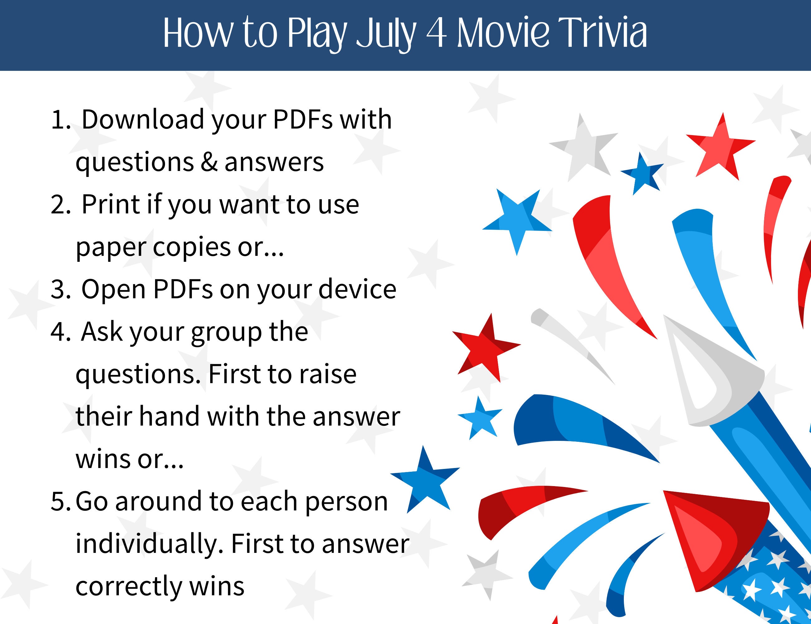 4th of July Trivia Movie Games for Adults Fun Printable Guessing Games ...
