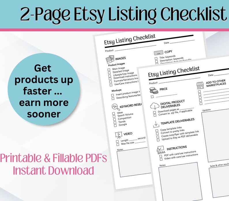Minimalist Etsy Listing Checklist for Physical & Digital Etsy Sellers ...