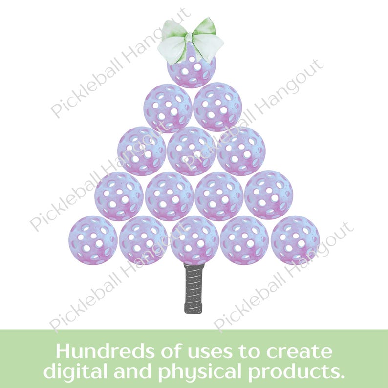 Christmas Pickleball Tree Clipart: Holiday Designs (SVG, PNG, JPG) - Etsy
