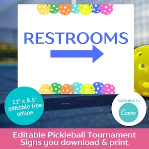 Editable Pickleball Tournament Sign Template: Printable Tourney Sign ...