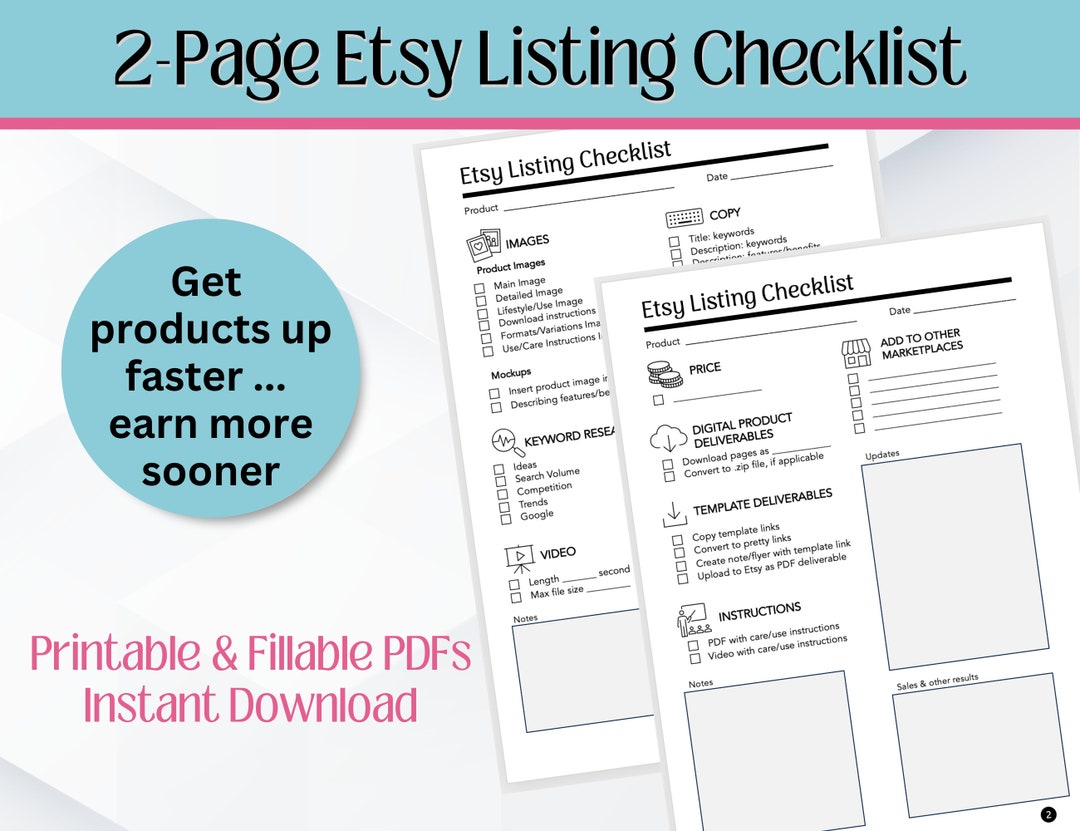 Minimalist Etsy Listing Checklist for Physical & Digital Etsy Sellers ...