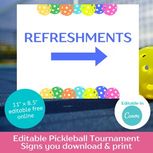 Editable Pickleball Tournament Sign Template: Printable Tourney Sign ...