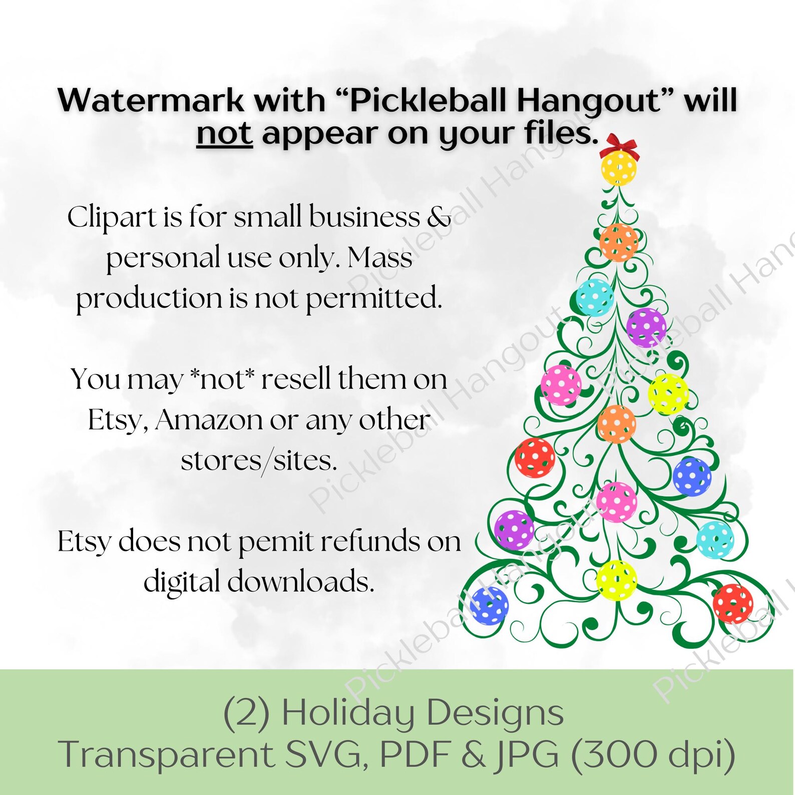 Christmas Pickleball Clipart Pickleball Christmas Tree Swirls Holiday ...