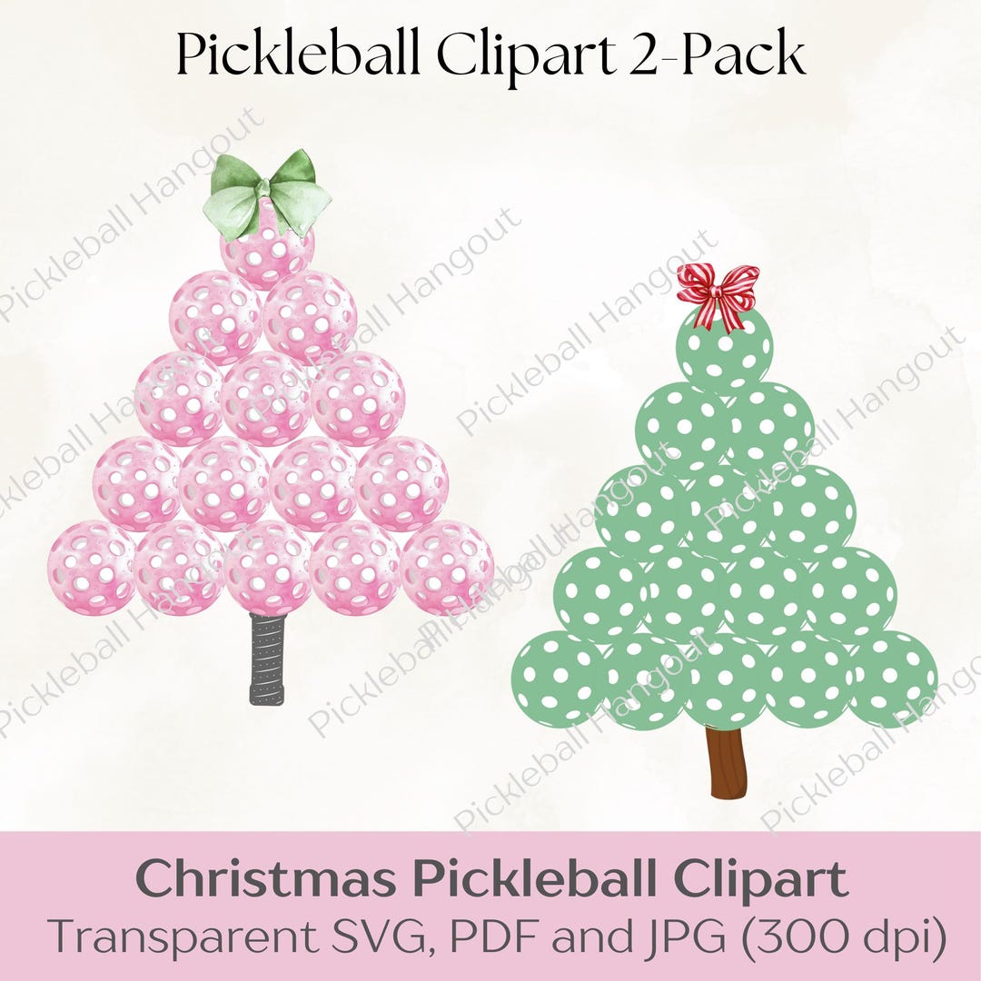 Christmas Pickleball Clipart | Pickleball Christmas Tree | Holiday ...