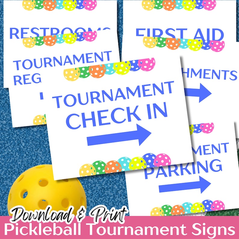 Editable Pickleball Tournament Sign Template: Printable Tourney Sign ...