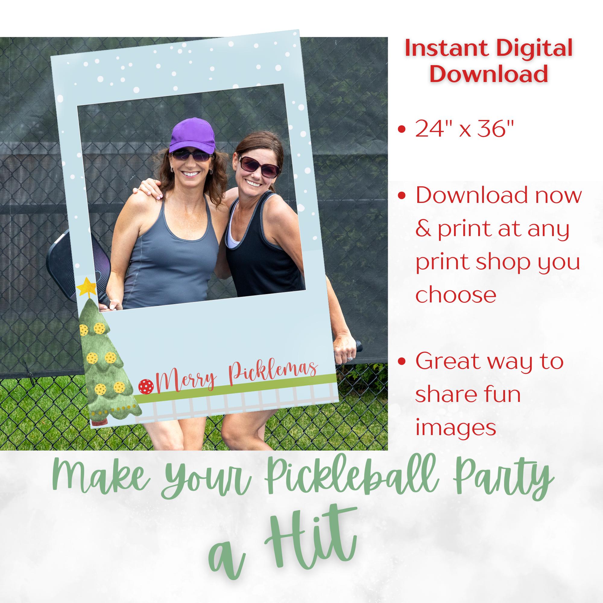 Pickleball Christmas Party Selfie Photo Prop Frame, Selfie Frame for ...