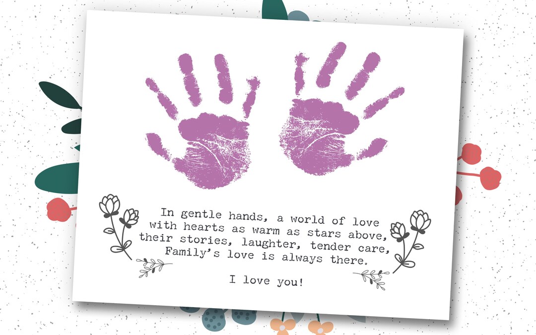 DIY Baby Handprint Art With Sentimental Poem | Print at Home Keepsake ...