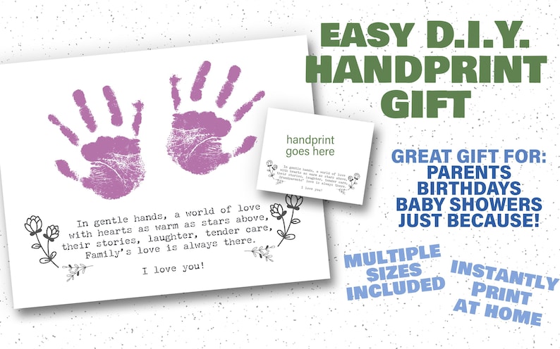 Baby Handprint Art | Sentimental Poem Keepsake (digital Download) - Etsy