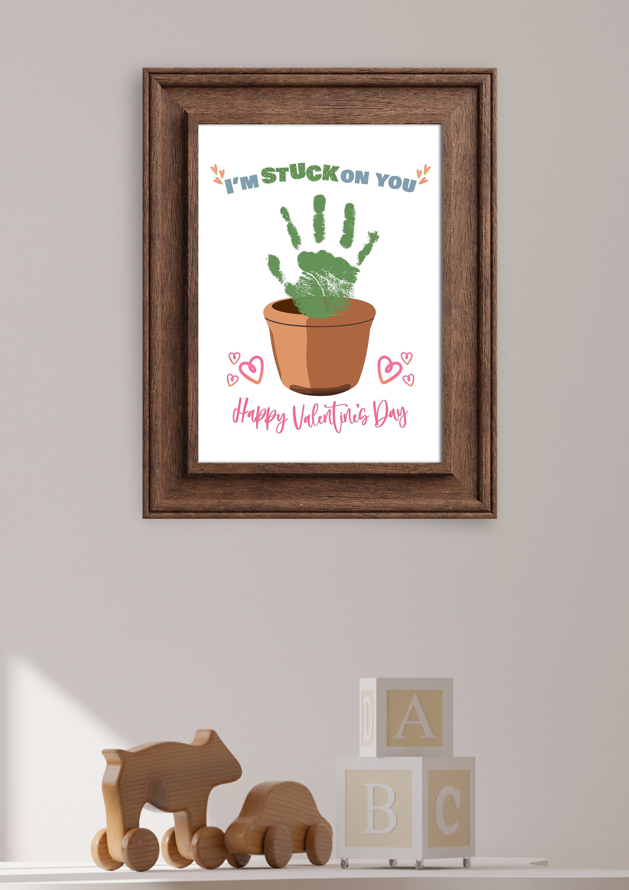 Handprint Art Gift for Valentines Day, Valentine's Day Handprint Art ...